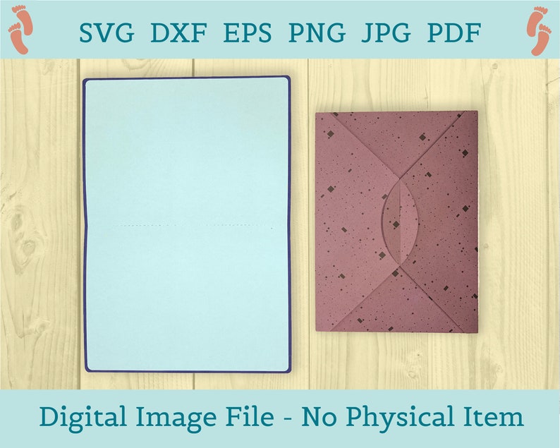 Blank Greeting Card SVG Template, 5x7 With Envelope (digital Download ...