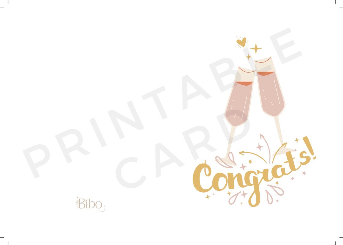 Printable Congratulations Card Congrats Card Wedding Wishes - Etsy