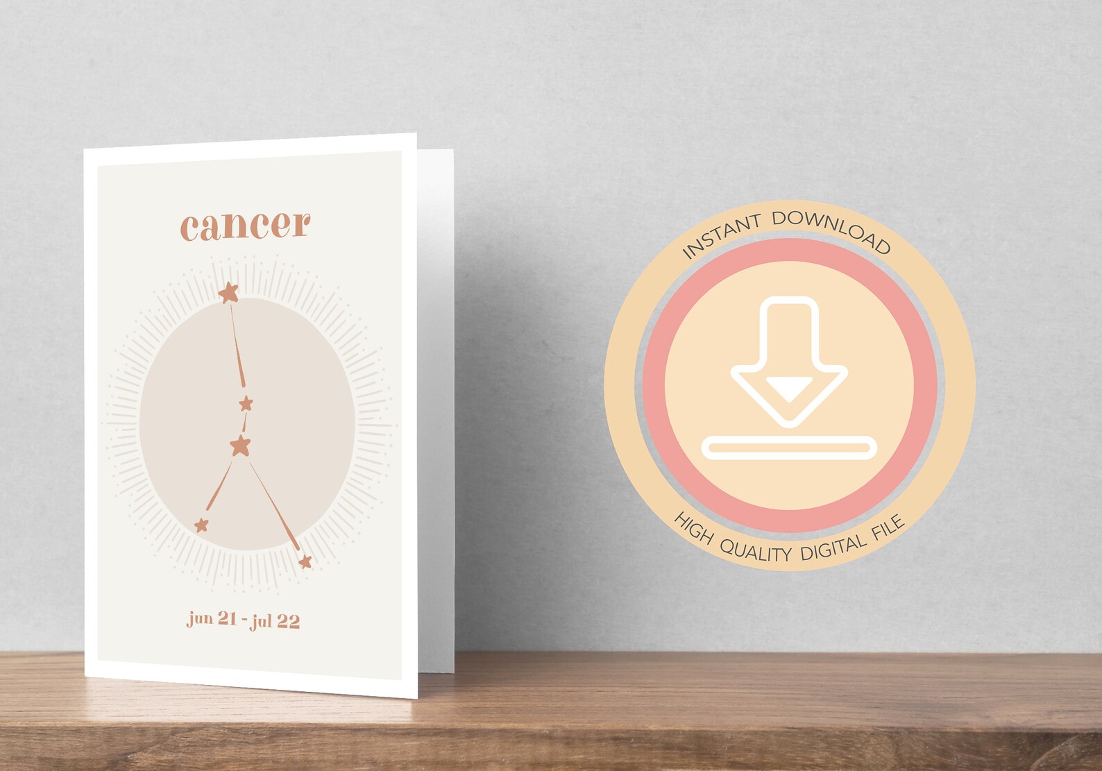 Printable Cancer Card Zodiac Signs Greeting Card - Etsy