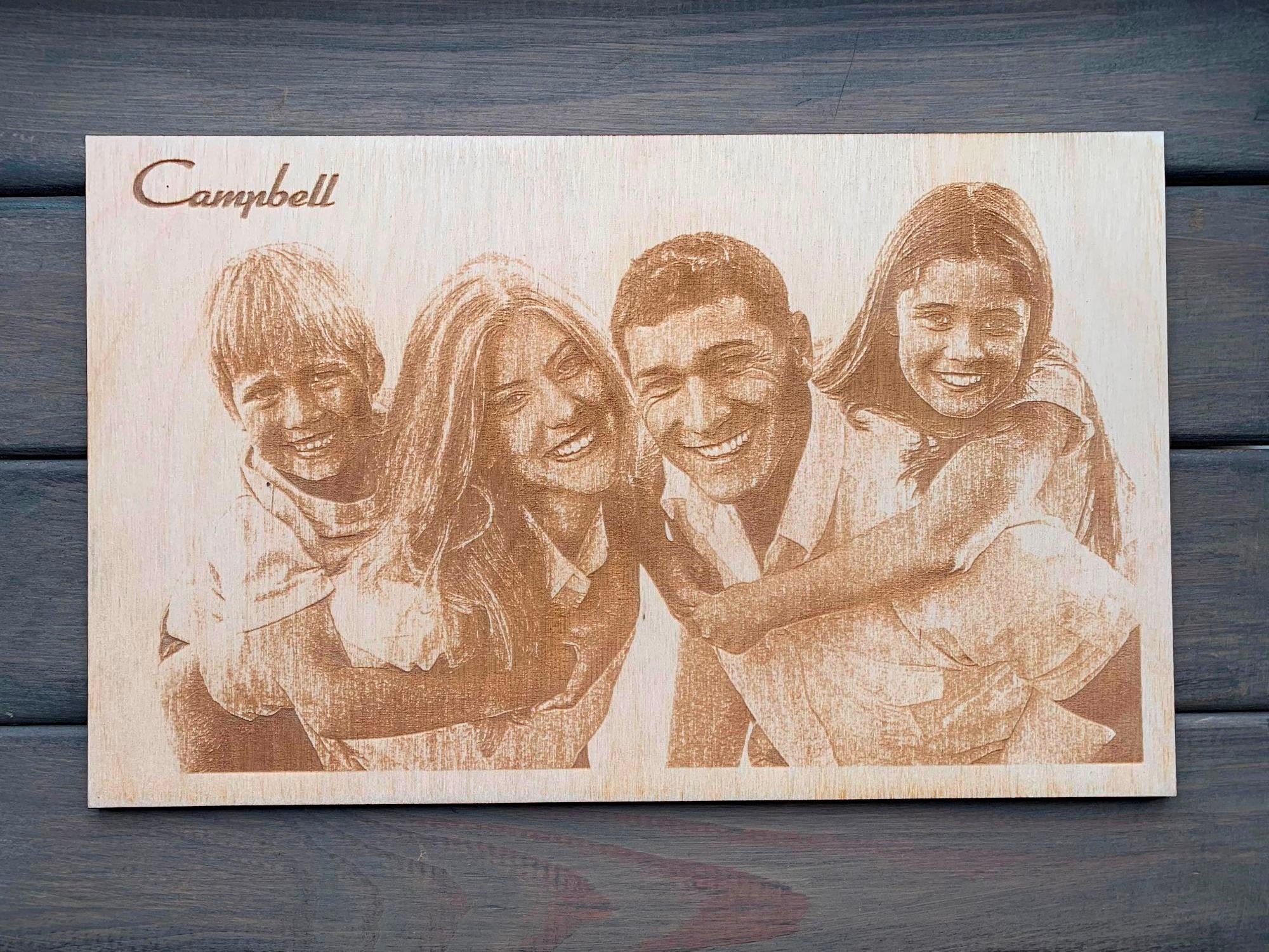 Engraved Wood Photo Engraved Photo on Wood Custom Wood - Etsy