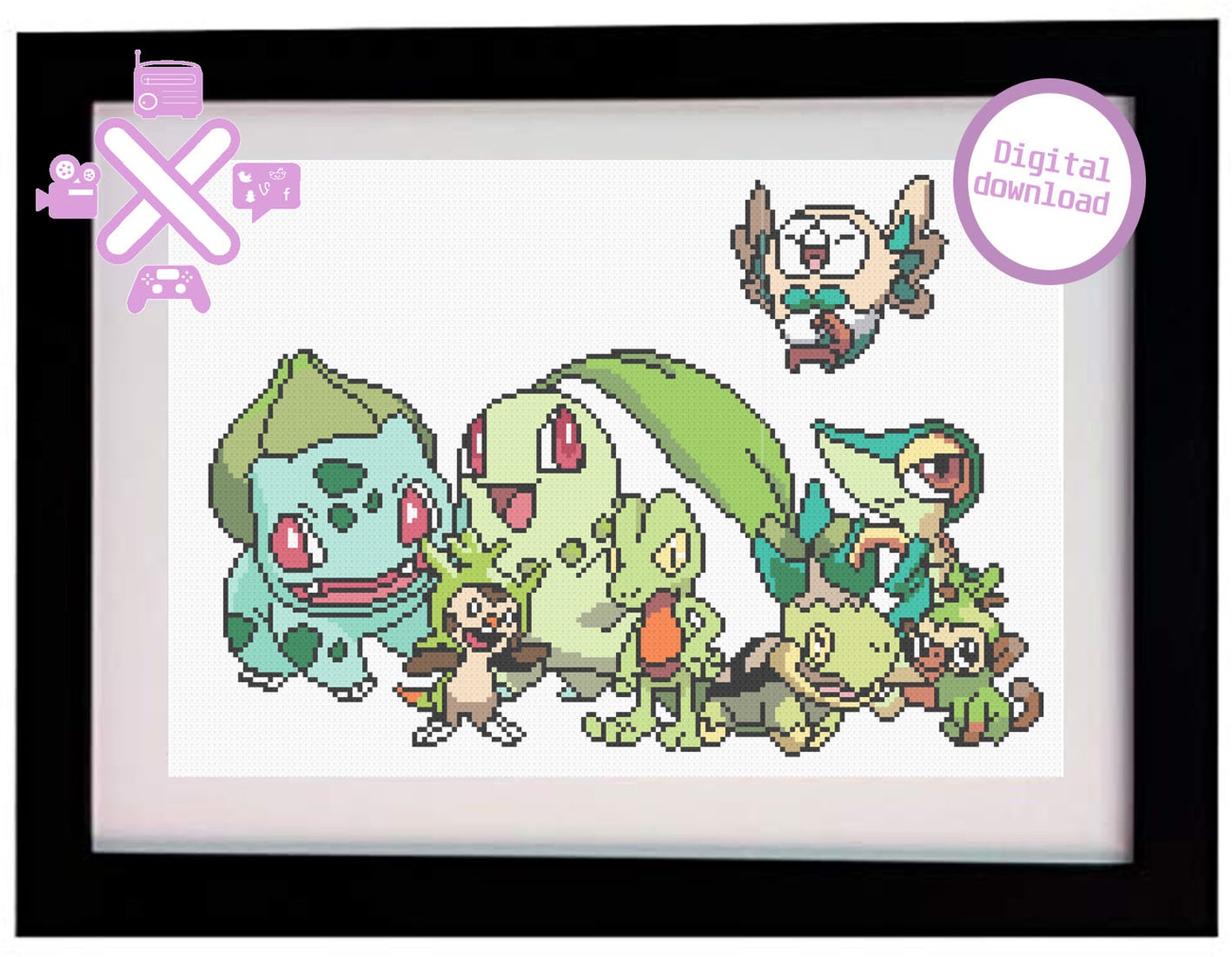 Grass Monsters Starters Cross Stitch Pattern PDF - Etsy Canada