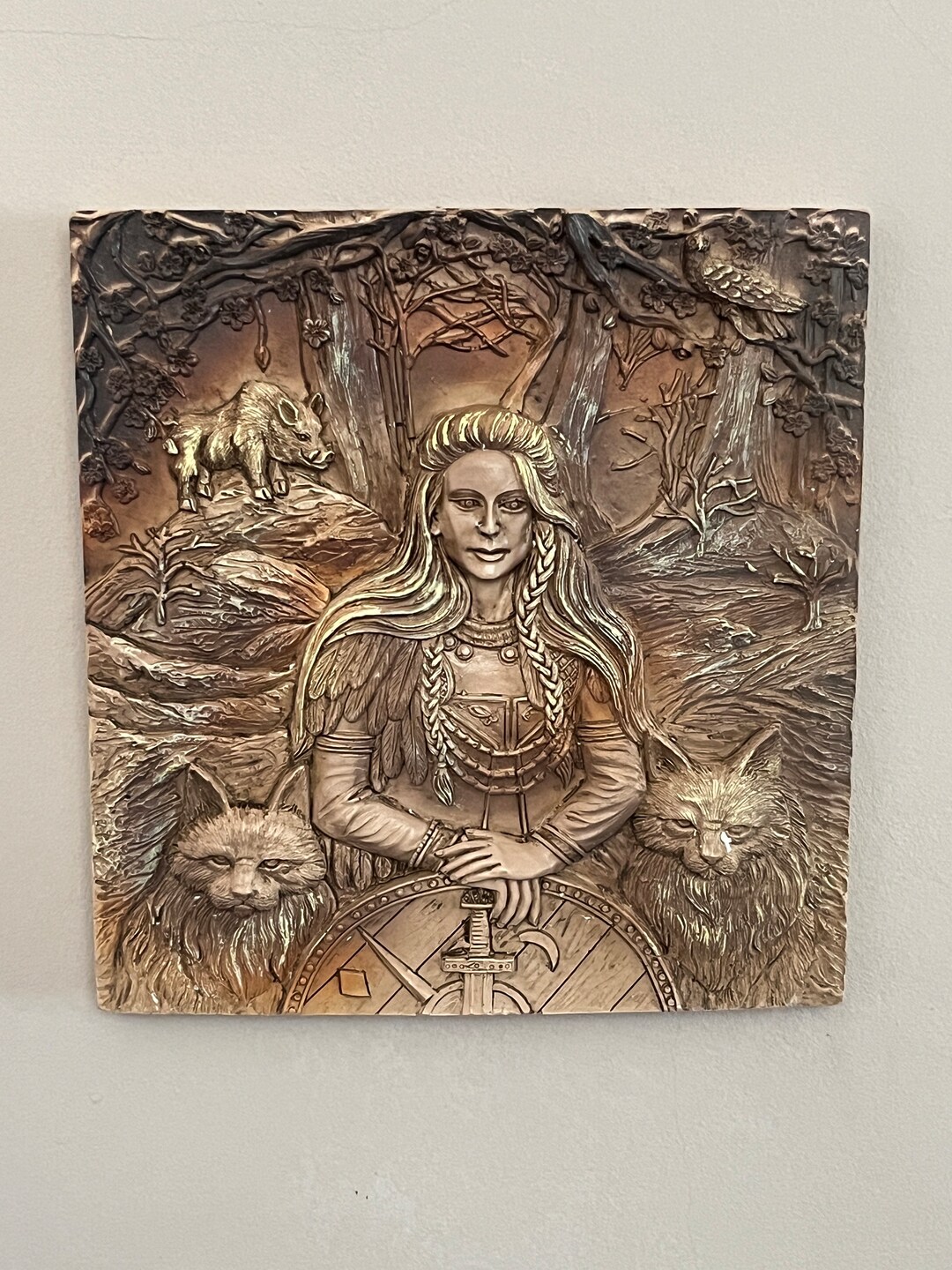 Viking Mythology Wall Plaque Mold, Freya Goddess Inspired Latex Mould ...
