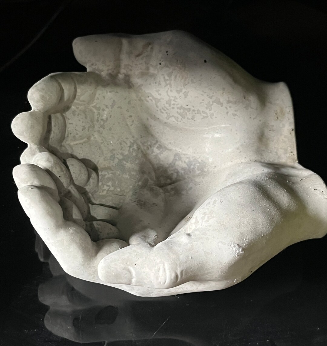 Latex Mould for Detailed Cupped Hands Bowl Garden or Home Ornament Mold ...