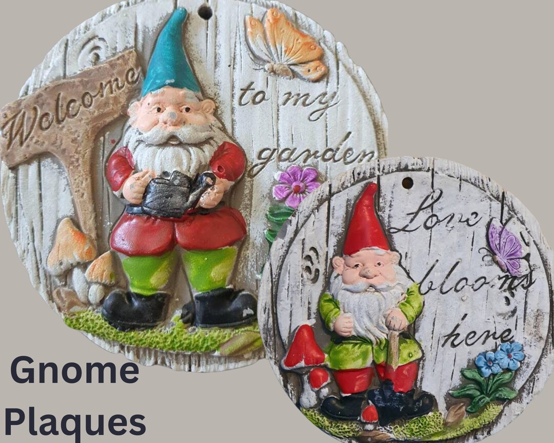 Garden Gnome Wall Plaque Latex Rubber Mould, Mold for Concrete or ...
