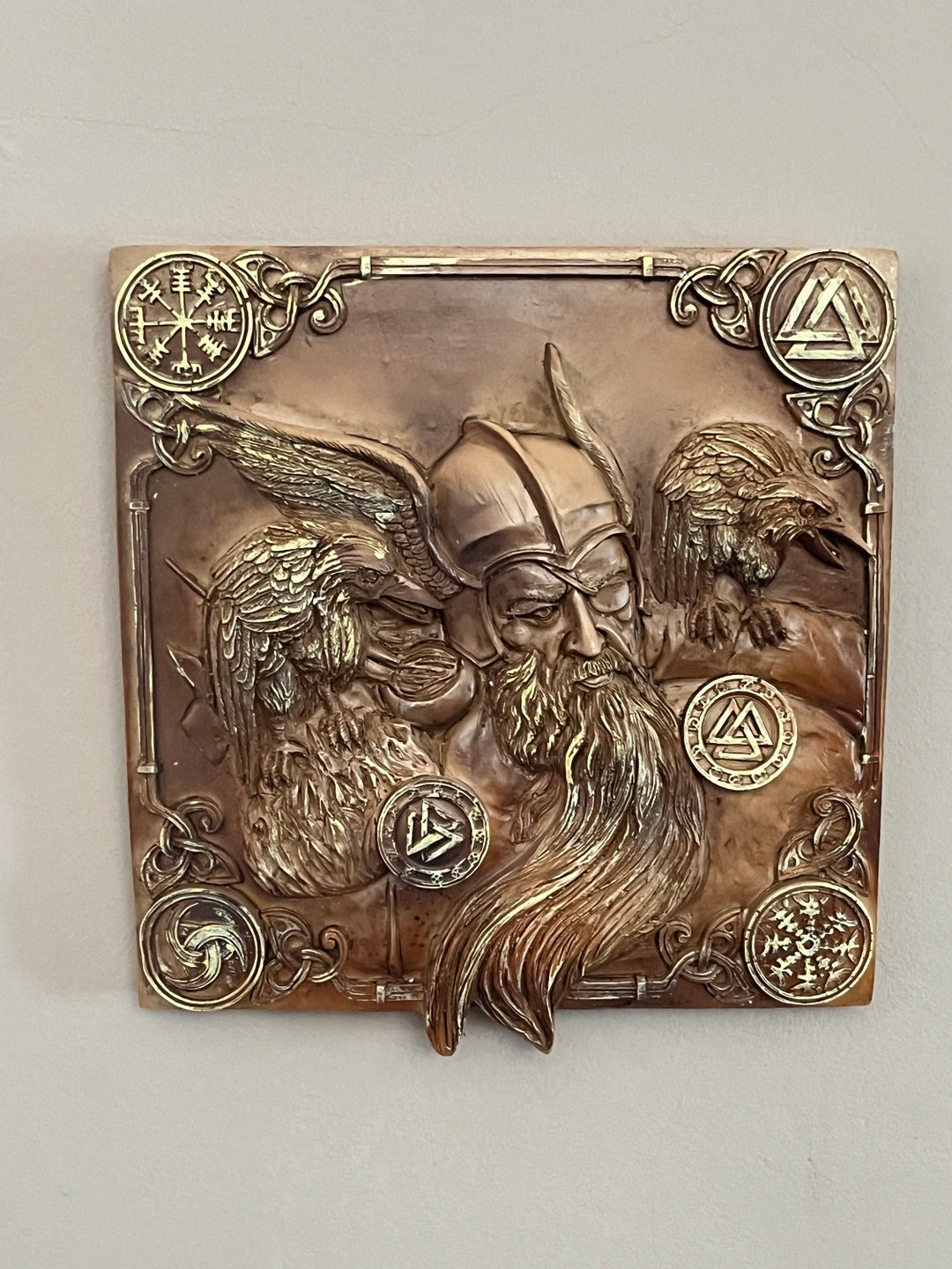Viking Mythology Wall Plaque Mold, Odin Inspired Latex Mould for Home ...