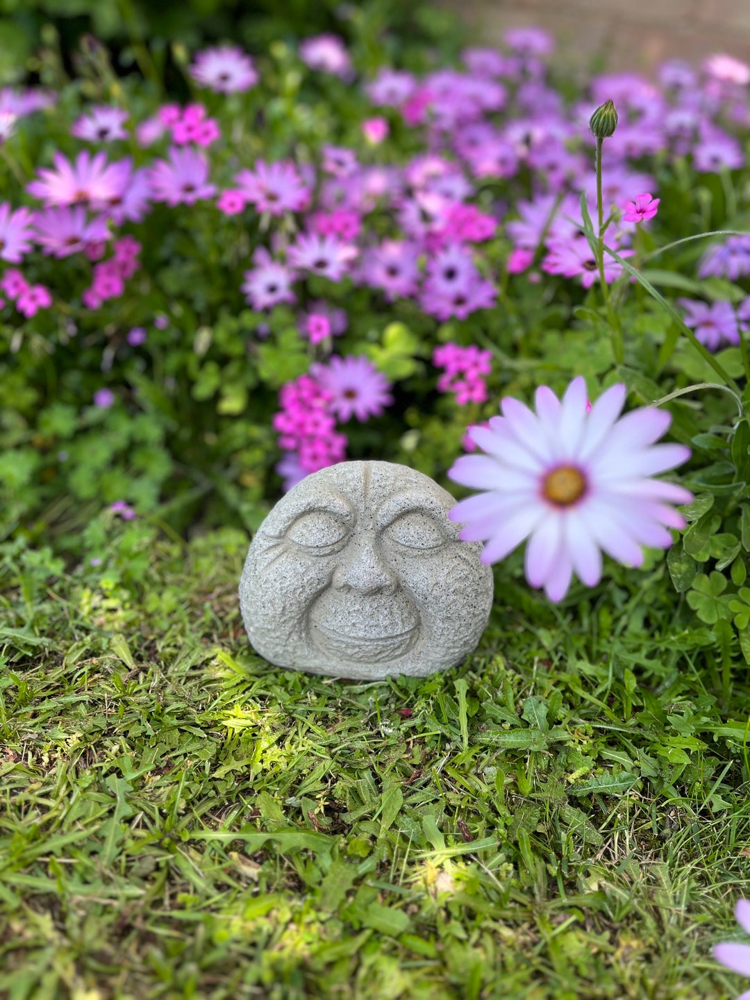 Latex Mould to Make a Stoney Face Rock Garden Ornament, Mold for ...