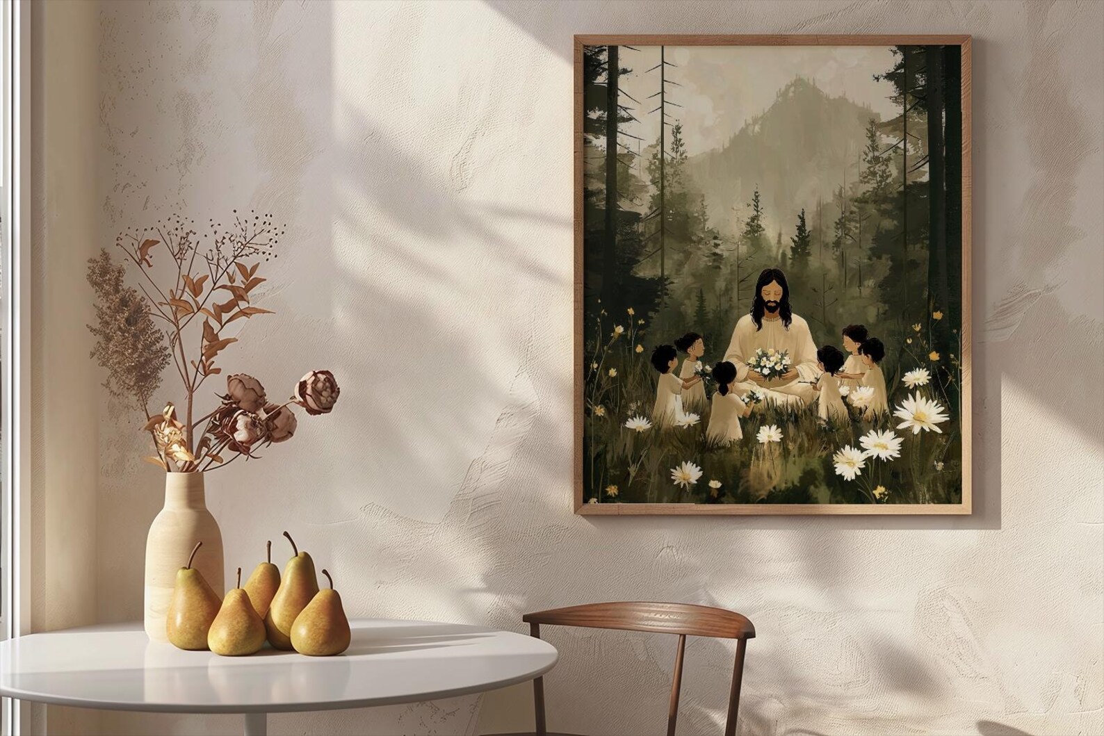 Jesus and Little Children in the Forest Digital Art, Christian Home ...