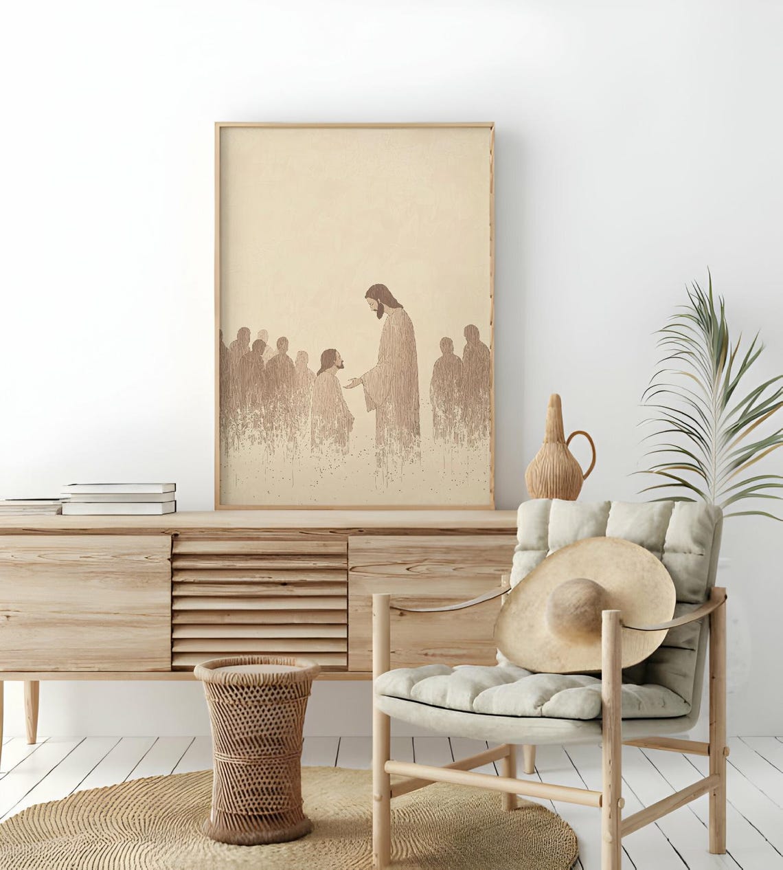 Jesus Illustration, Inspirational Art, Biblical Wall Decor, Spiritual ...