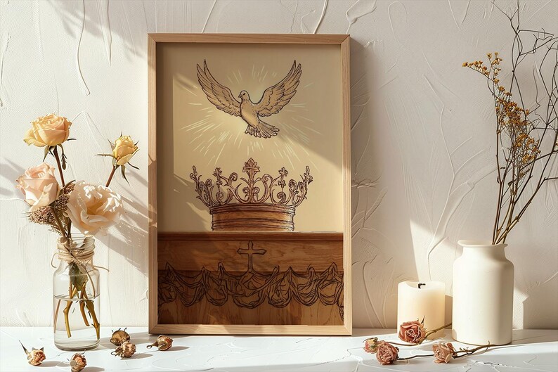 Crown of the Spirit, Christian Digital Art, Holy Spirit Dove, Spiritual ...