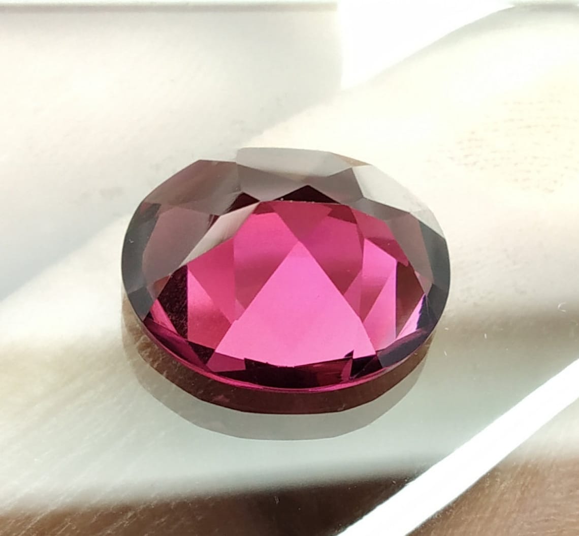 Natural Rhodolite garnet faceted oval shape loose gemstone | Etsy