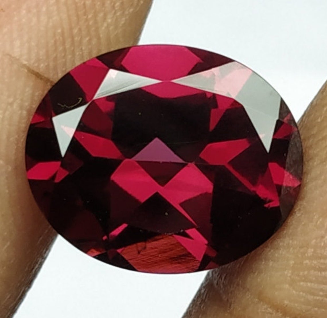 Natural Rhodolite garnet faceted oval shape loose gemstone | Etsy