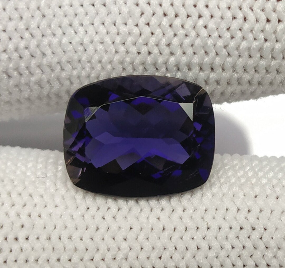 Natural Violet Blue Iolite Gemstone, Faceted Cushion Cut, 4.10 Ct - Etsy