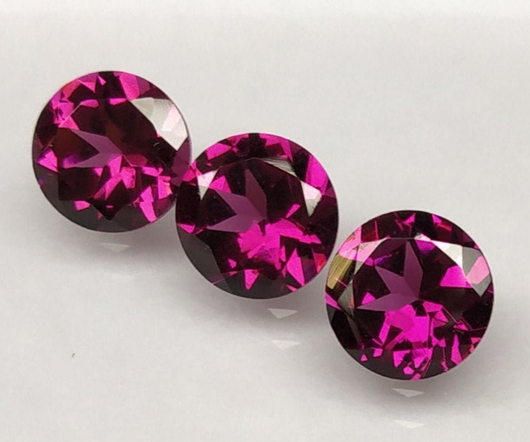 Natural Purple Rhodolite Garnet Faceted Round Shape Loose Gemstone 773. ...