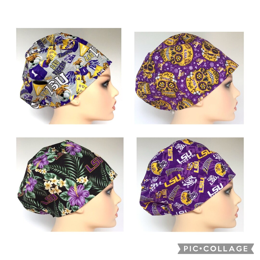 Euro Scrub Cap Made With LSU Print Fabrics/surgical Hat/vet - Etsy