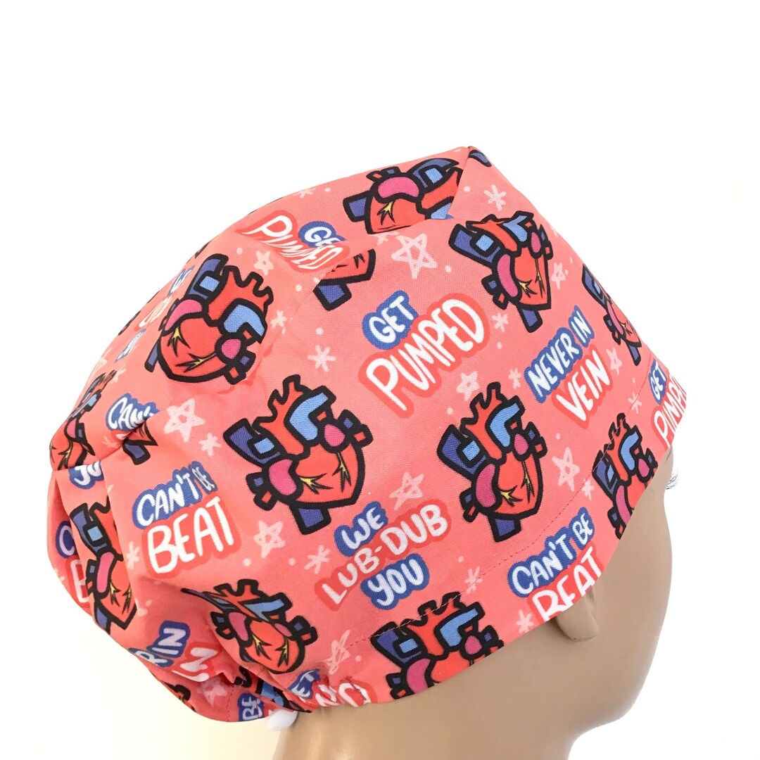 Cardiac Fun Womens Euro Style Scrub Hat Scrub Cap Surgical Hat Vetchemo