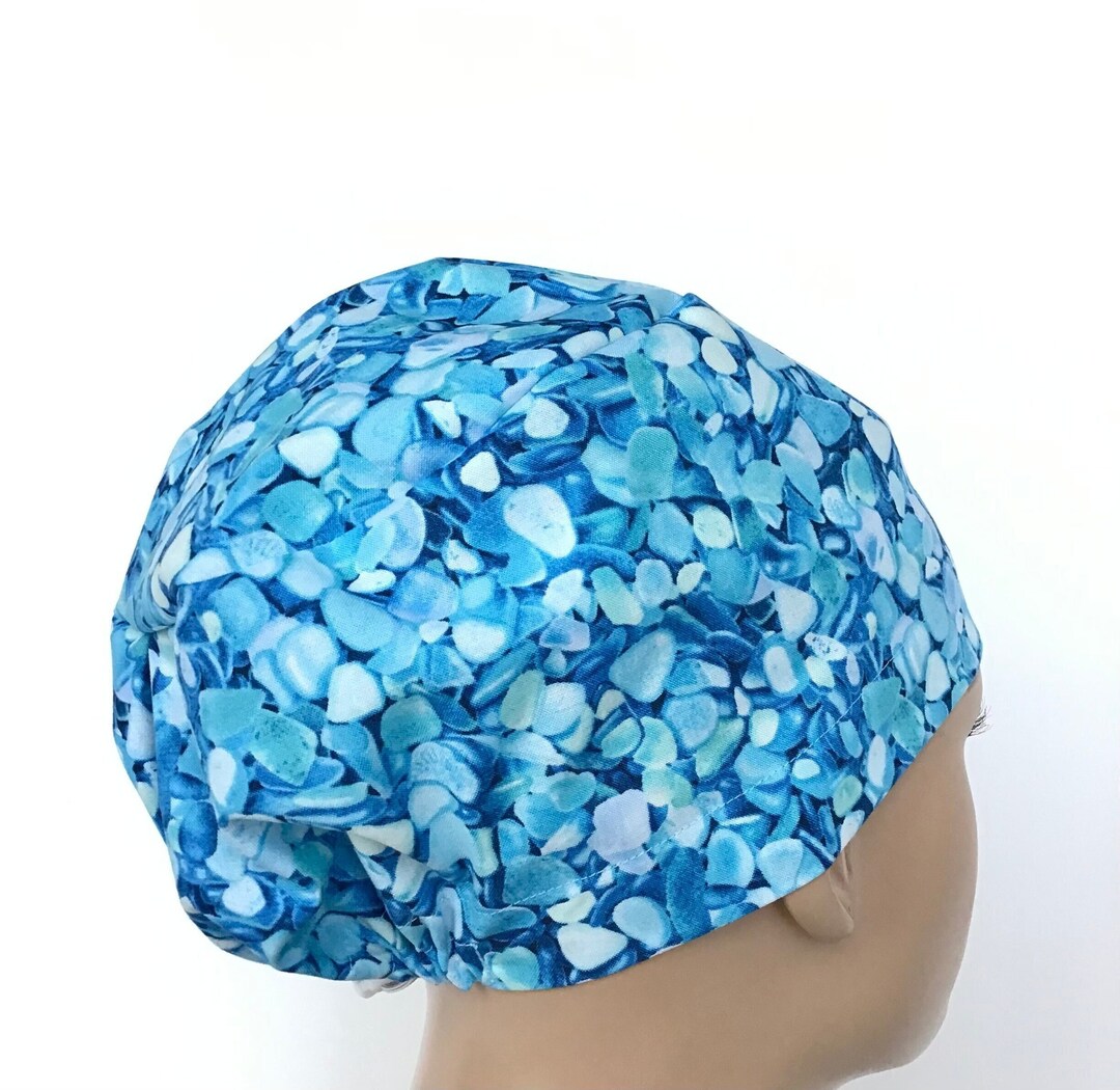 Blue Seaglass Euro Style Scrub Hat/scrub Cap/surgical Hat/vetchemo Chef ...