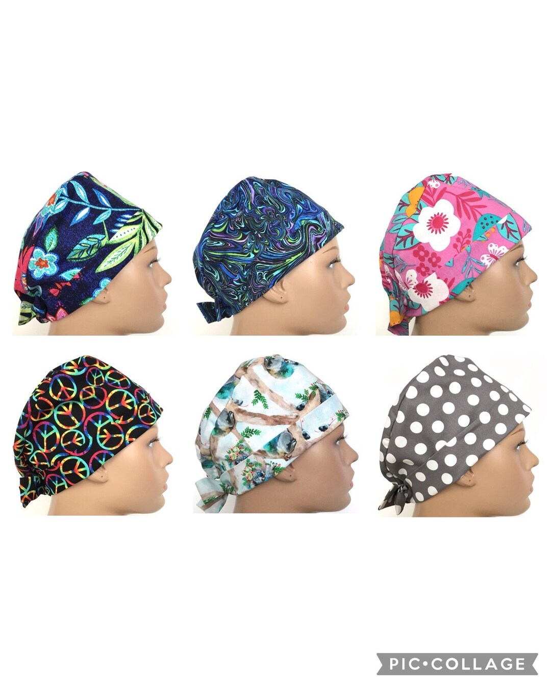 Assorted Pixie Style Scrub Hat/womens Scrub Cap/surgical Hat With Ties ...