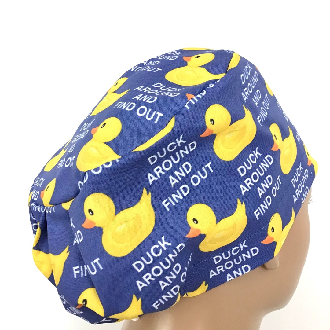 Duck Around Euro Scrub Cap/womens Scrub Cap/or Hat/surgical Hat/chef ...