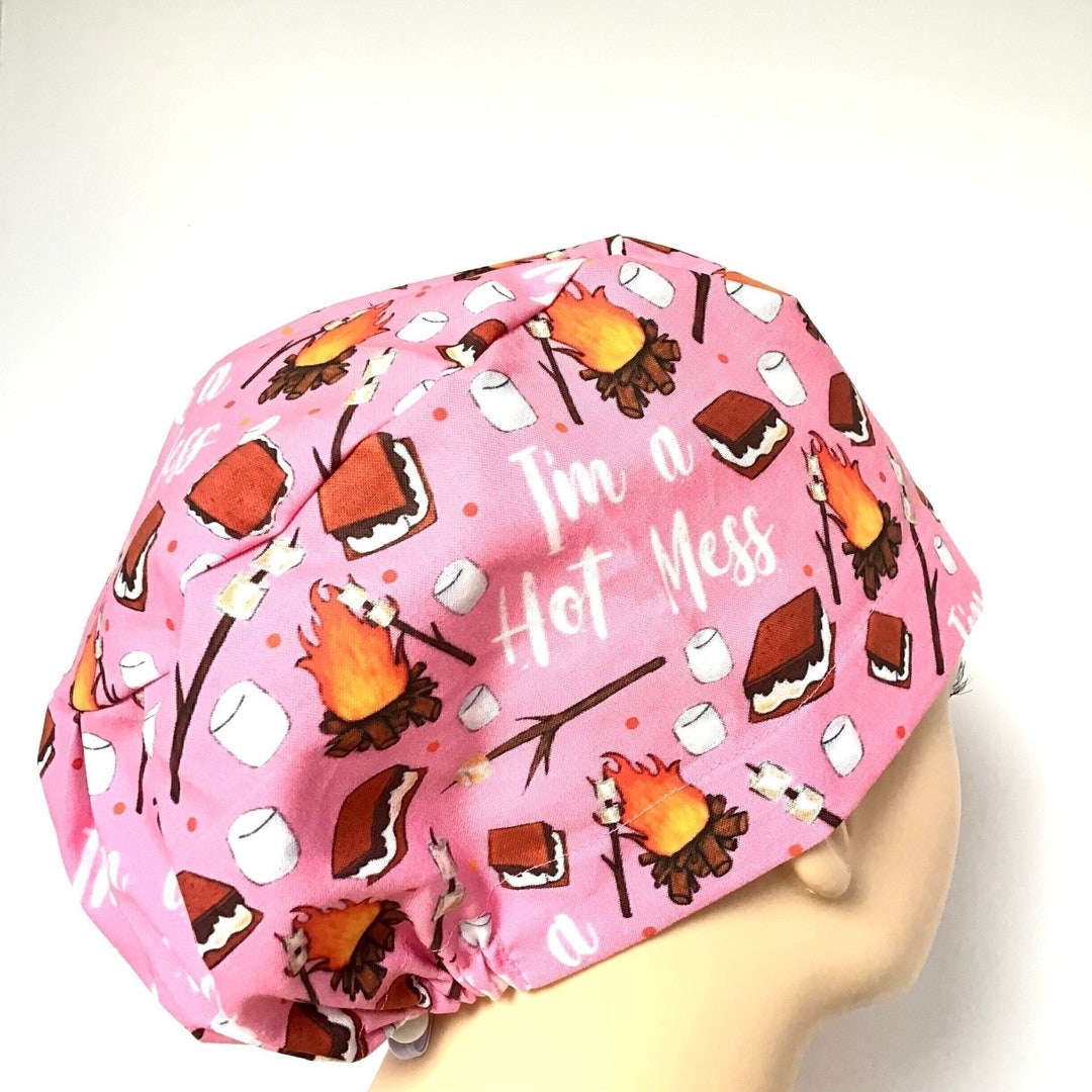 I’m A Hot Mess Euro Scrub Cap/womens Scrub Cap/or Hat/surgical Hat/chef ...