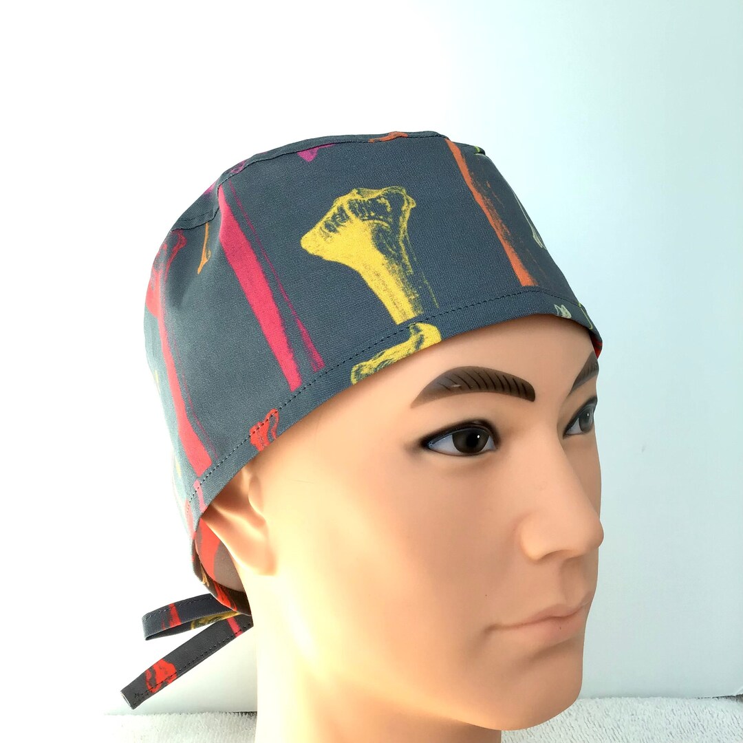 Bones Mens Scrub Cap/surgical Chemo Chef Veterinary Hat/l&d Icu CCU/ER ...