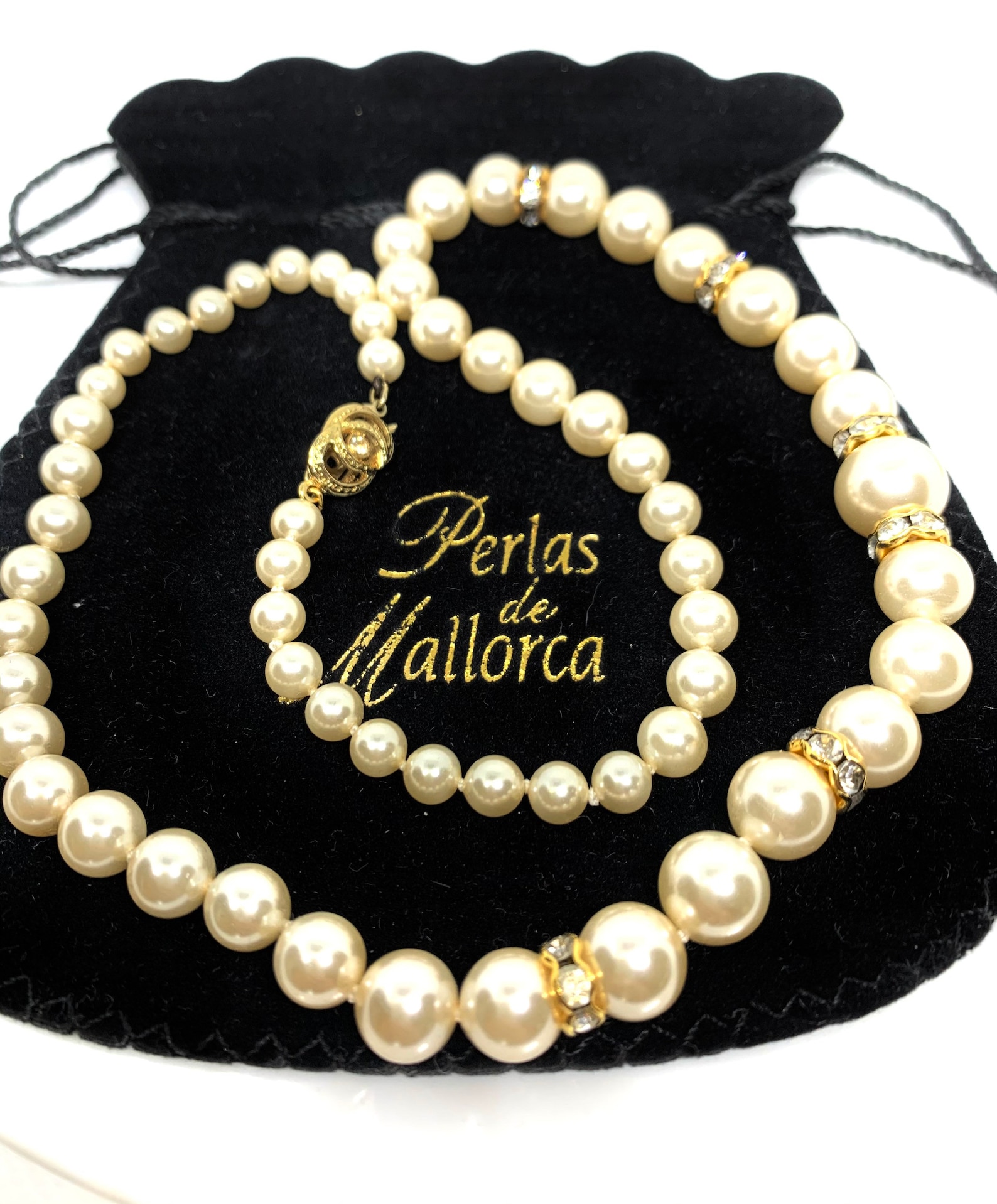 Perlas de Mallorca 20 Simulated Pearl necklace with gold tone | Etsy