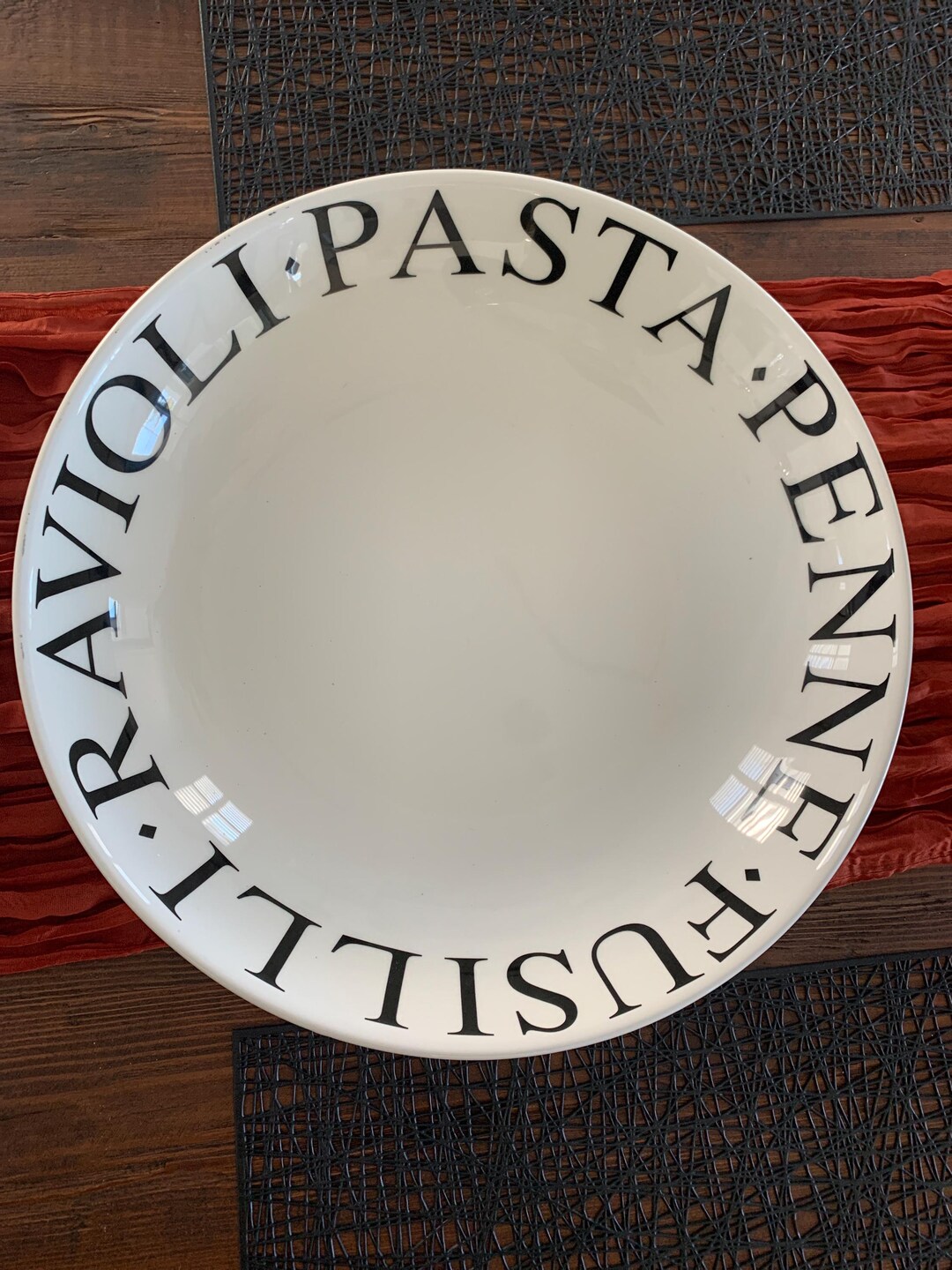 Over and Back Pasta Bowl Set of 7. Black & White Dinner Bowls/plates ...