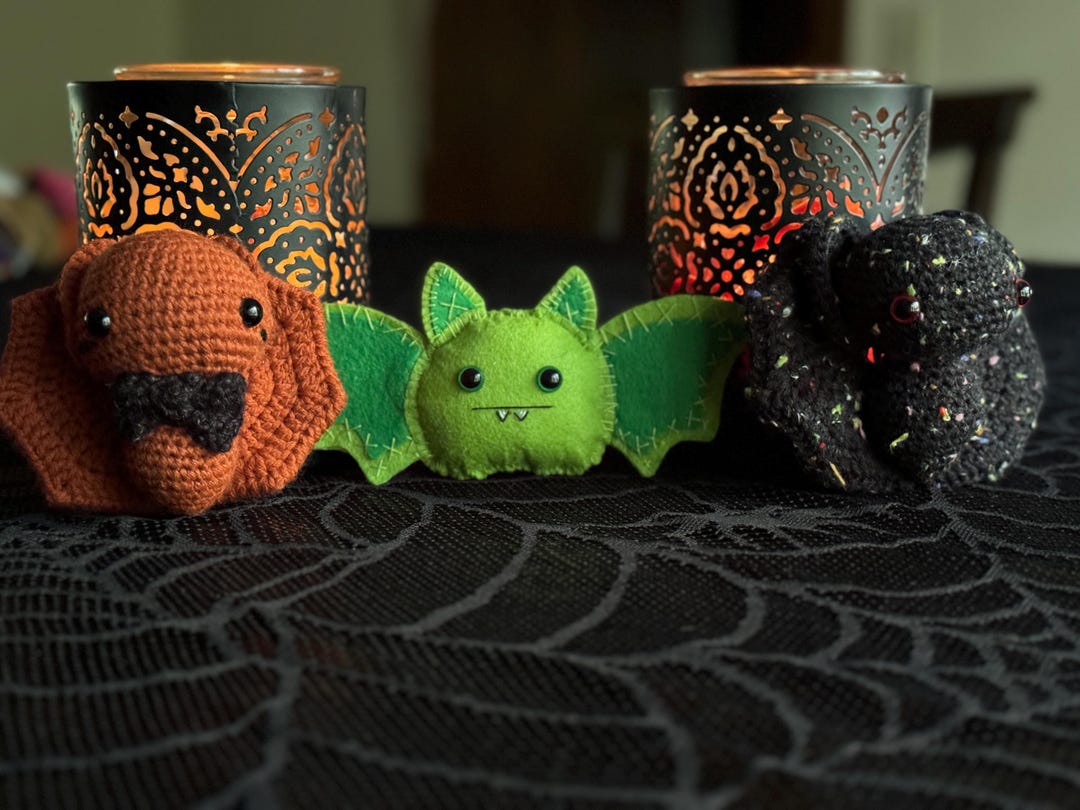 Bat Trio! Handmade Crochet and Sewn Bat Pals! - Etsy