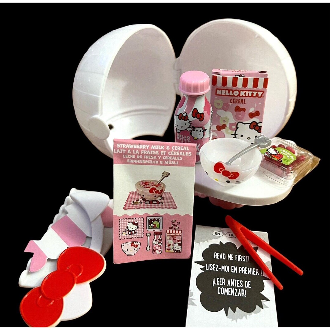 Miniverse Make It Mini Food Hello Kitty STRAWBERRY MILK and CEREAL - Etsy
