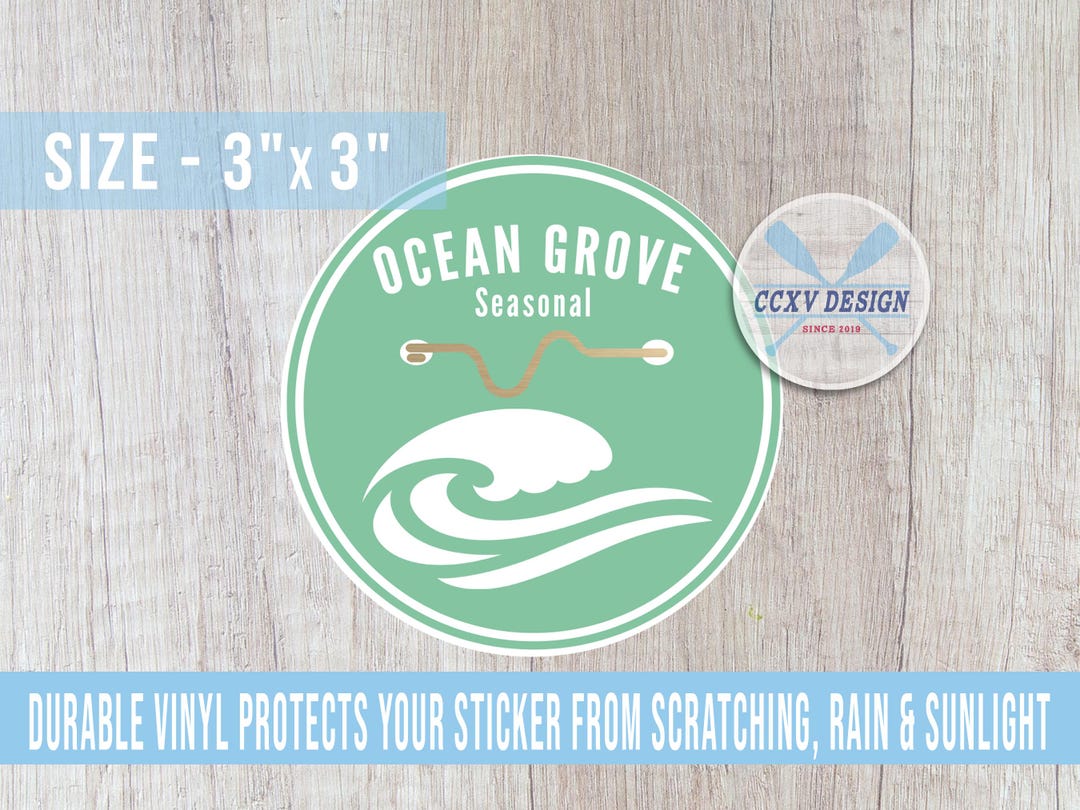 OCEAN GROVE Sticker | Season Beach Badge Jersey Shore - Etsy
