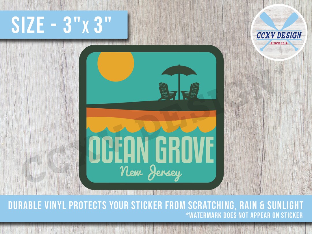 OCEAN GROVE Sticker | Jersey Shore Authentic - Etsy
