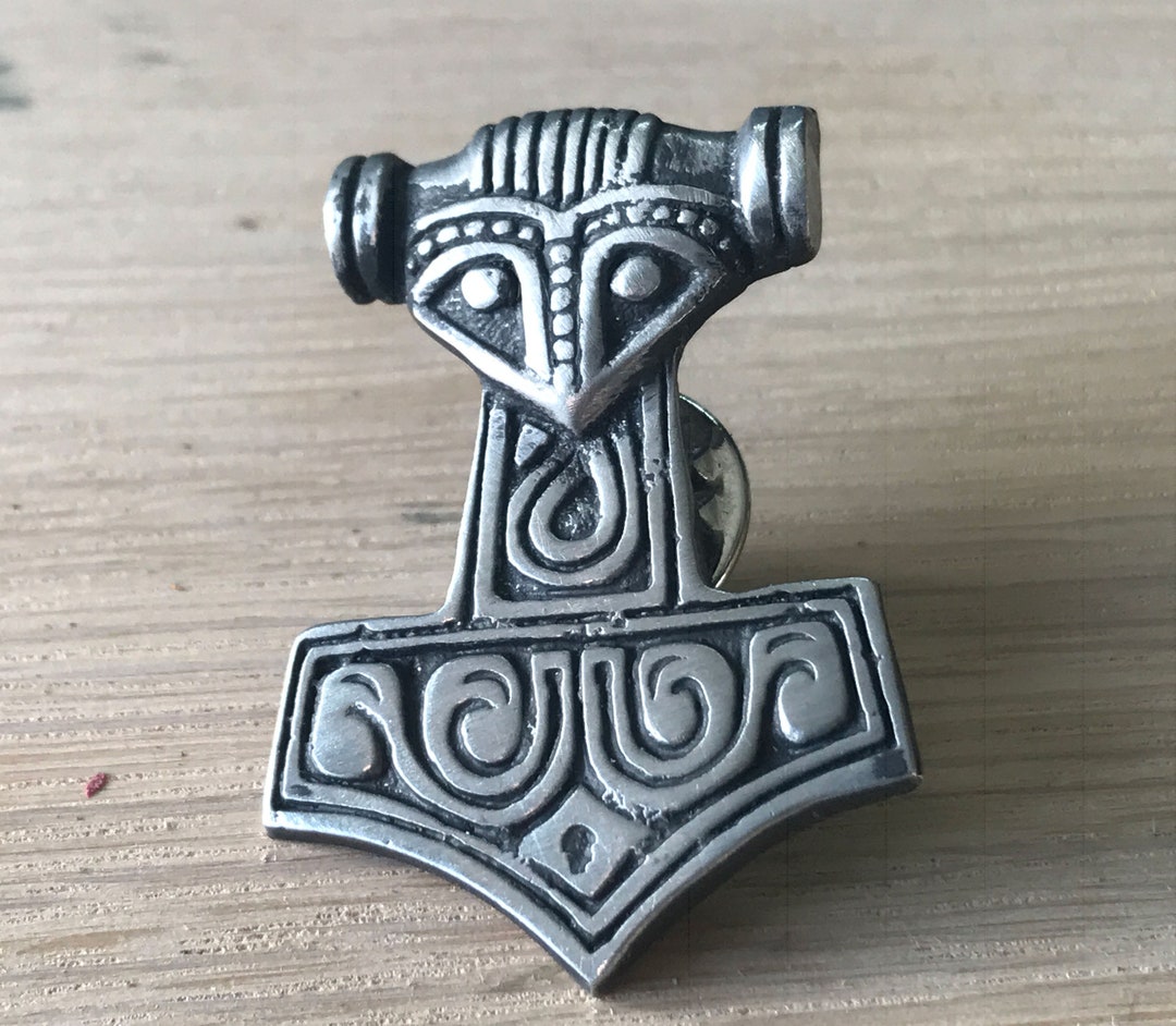 Pewter Thor's Hammer Celtic Design Brooch / Pin - Etsy UK