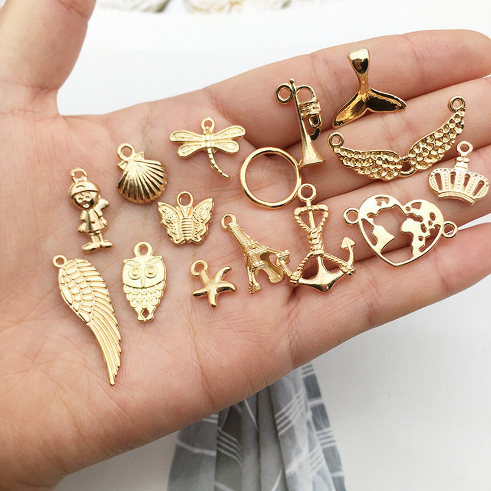 50pcs Gold Charms Assorted Charms Mixed Charms BULK Charms - Etsy