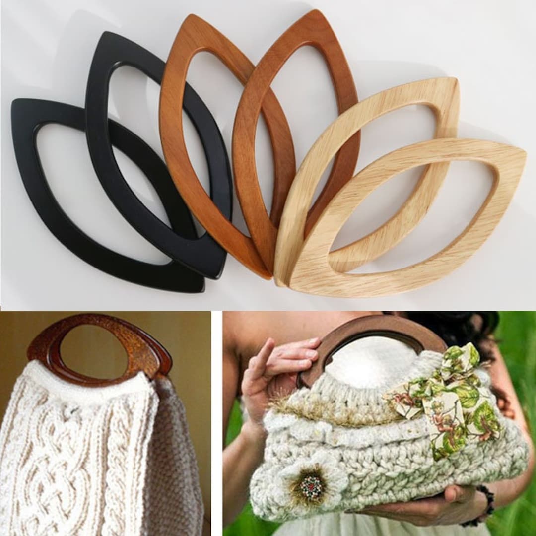 A Pair Wooden Bag Handles for Bag Crochket Bag Handles Wood - Etsy