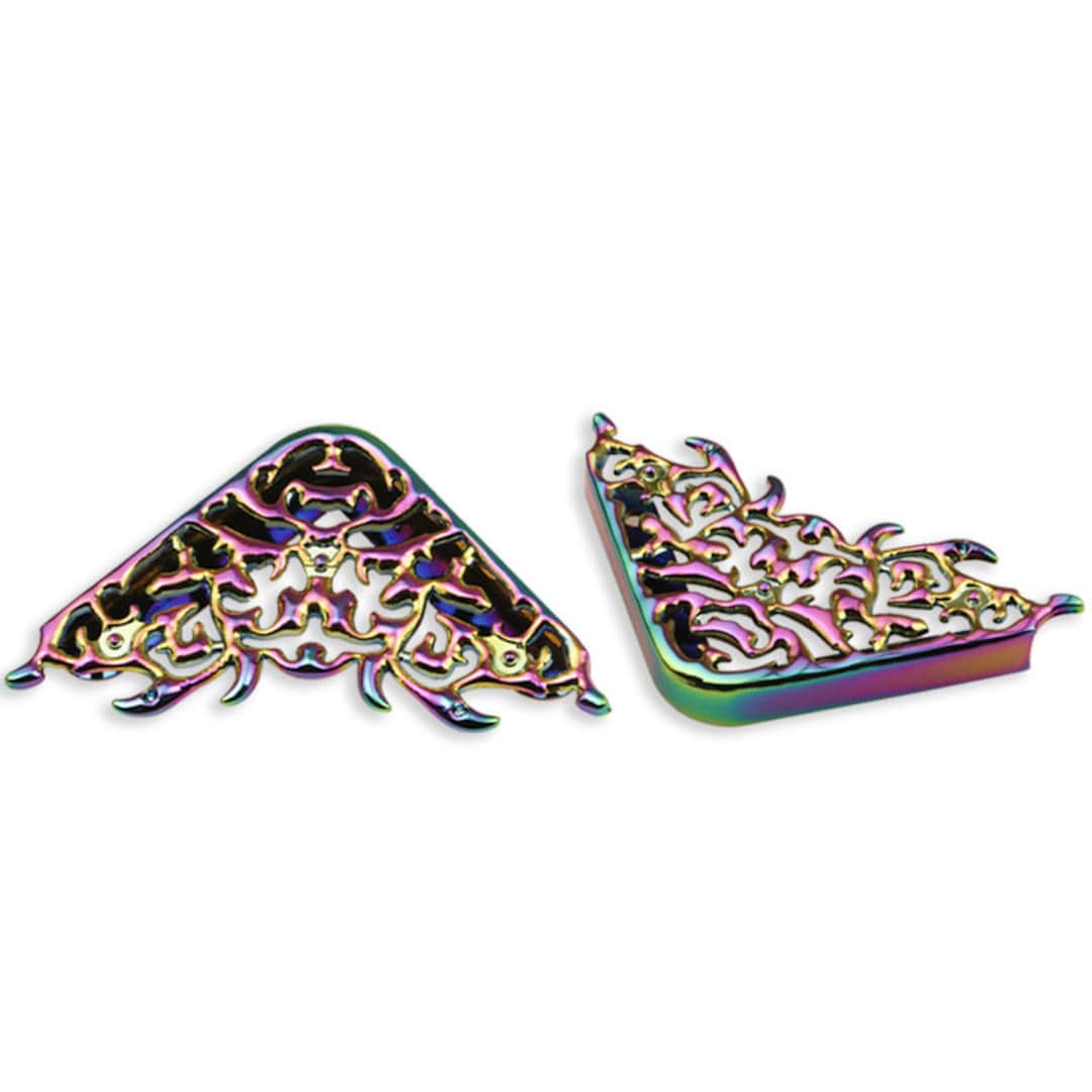 4pcs Rainbow Purse Corners Protecter Leather Corner Clip Metal Corner ...