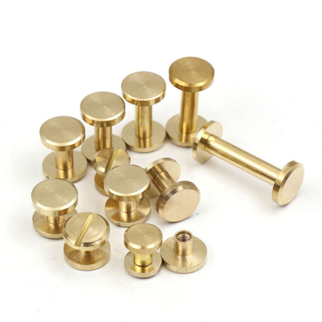 10pcs Solid Brass Chicago Screw Rivet Brass Rivets Leather - Etsy