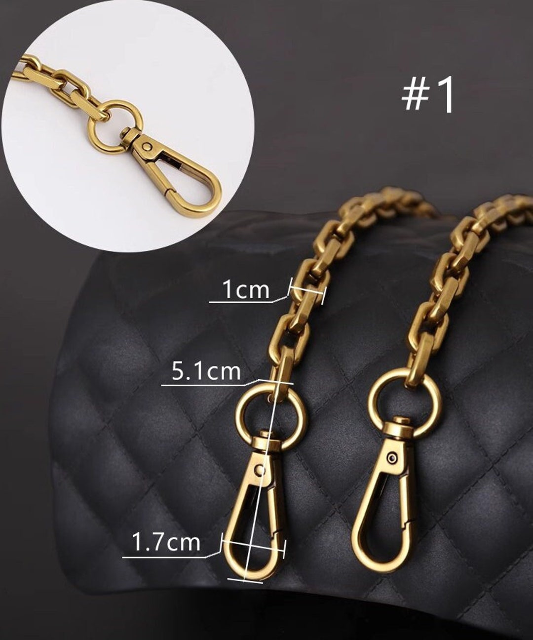 Antique Gold Bag Chain Strap Purse Chain Handbag Chain Replacement ...