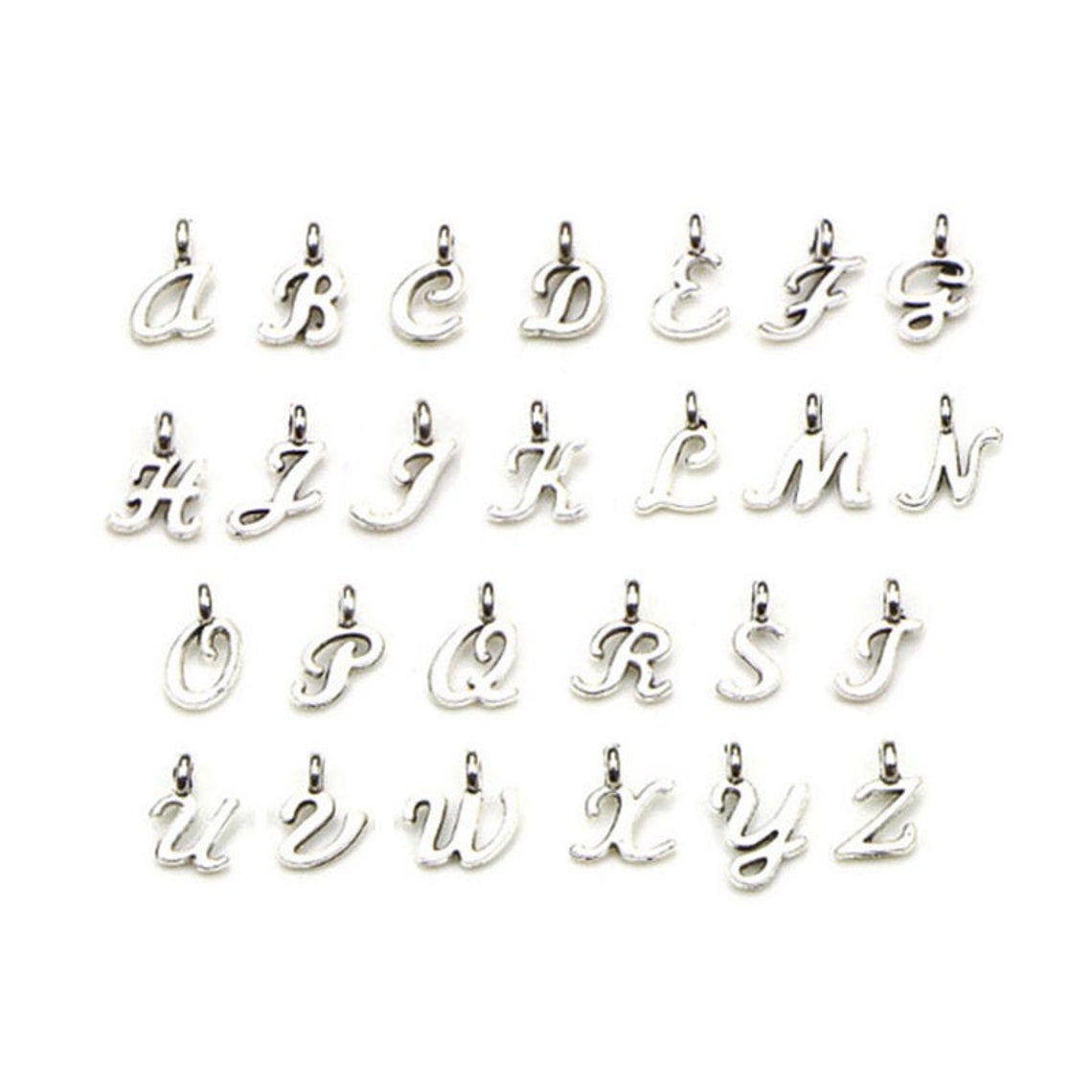 1 Set 26 All Script Alphabet Letter Charms Full Alphabet - Etsy