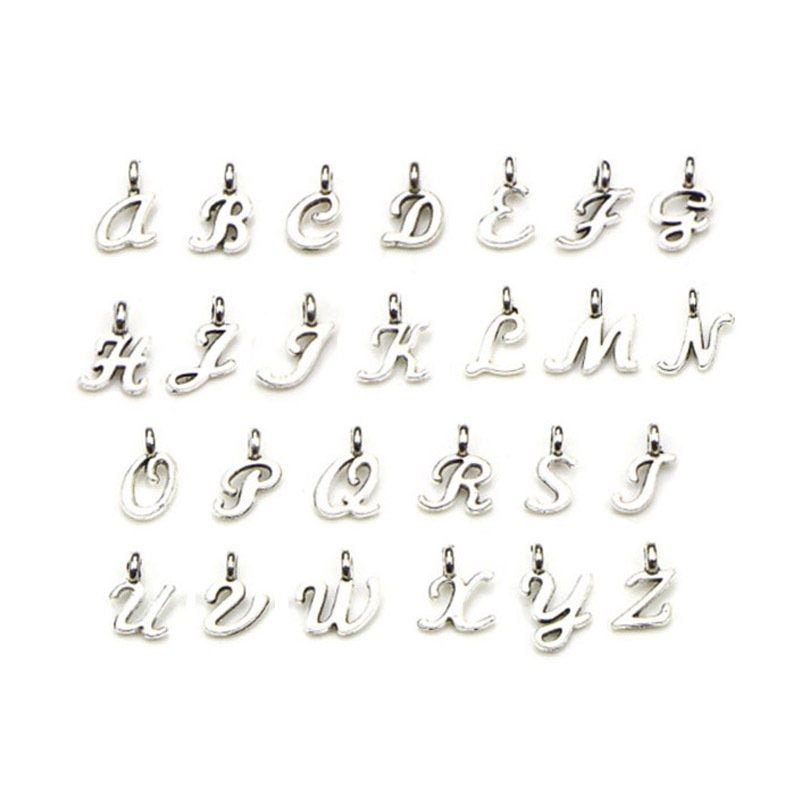 1 Set 26 All Script Alphabet Letter Charms Full Alphabet - Etsy