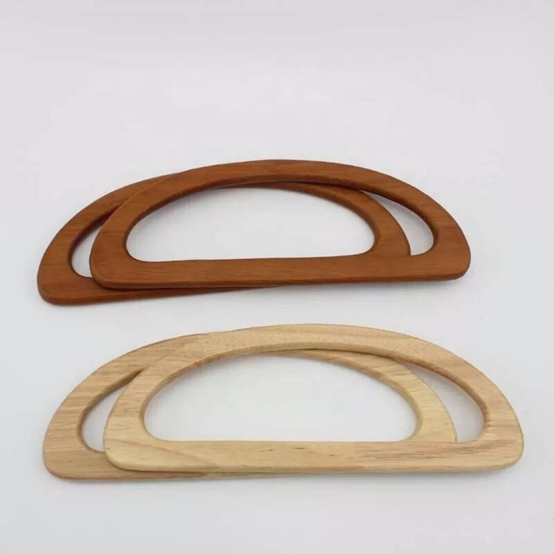 A Pair Wooden Bag Handle for Bag Crochket Bag Handles Wood Bag Handles ...