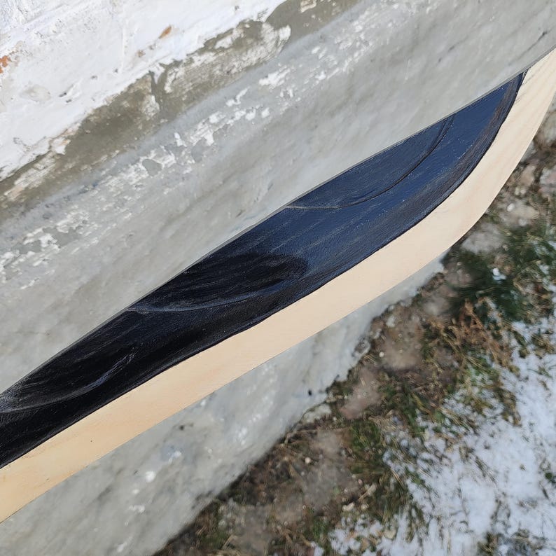 Handmade Wooden Fantasy Sword, Curved Blade, Medieval Decor - Etsy