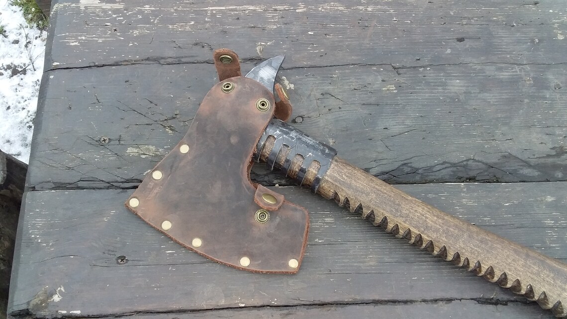 A Bearded Ax With a Hook and a Leather Sheath to Go With It | Etsy