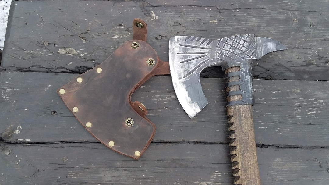 A Bearded Ax With a Hook and a Leather Sheath to Go With It - Etsy