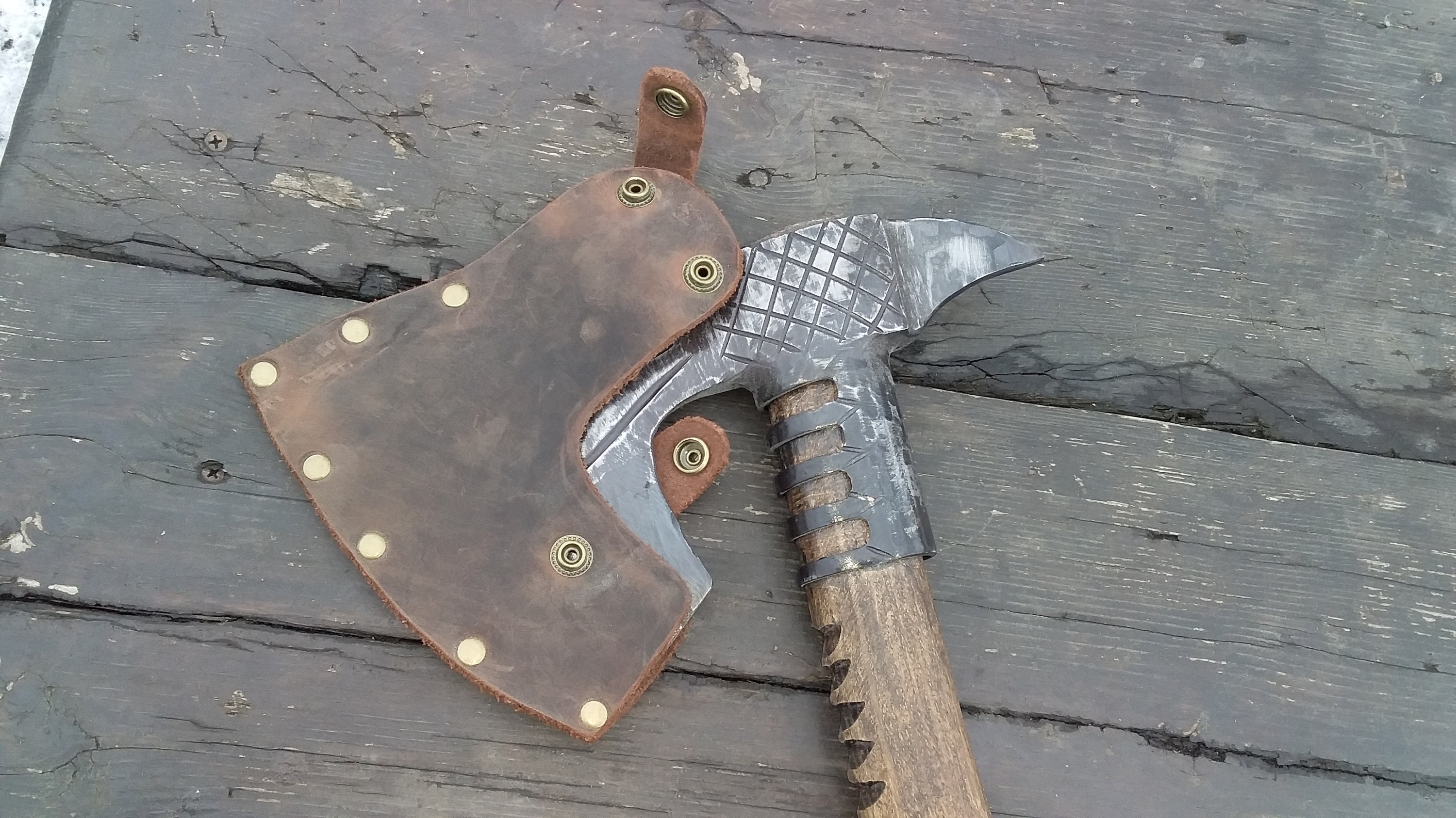 A Bearded Ax With a Hook and a Leather Sheath to Go With It | Etsy