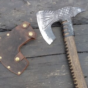 A Bearded Ax With a Hook and a Leather Sheath to Go With It - Etsy