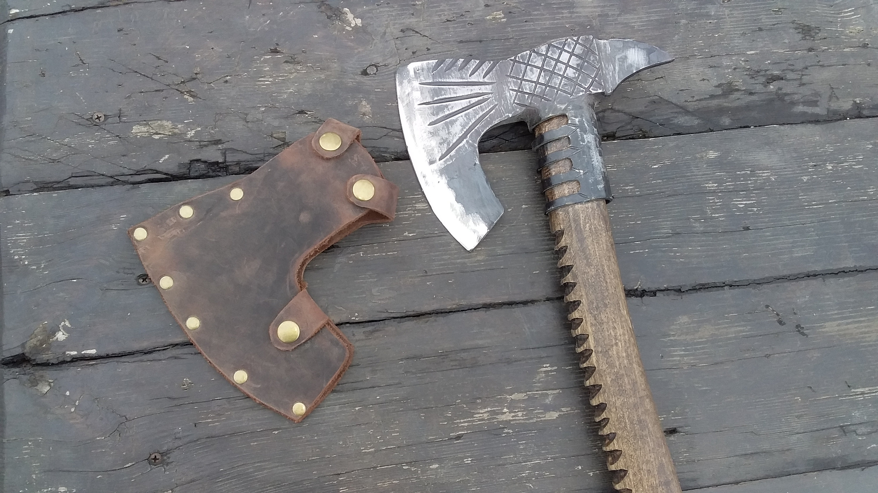 A Bearded Ax With a Hook and a Leather Sheath to Go With It - Etsy