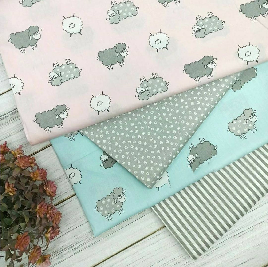 SHEEP FABRIC Sheep Print 100% Cotton Fabric by the Yard | Etsy