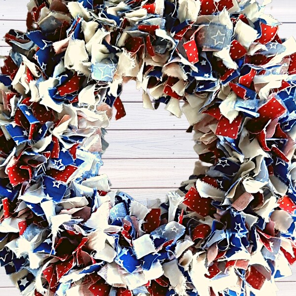 Patriotic Rag Wreath - Etsy