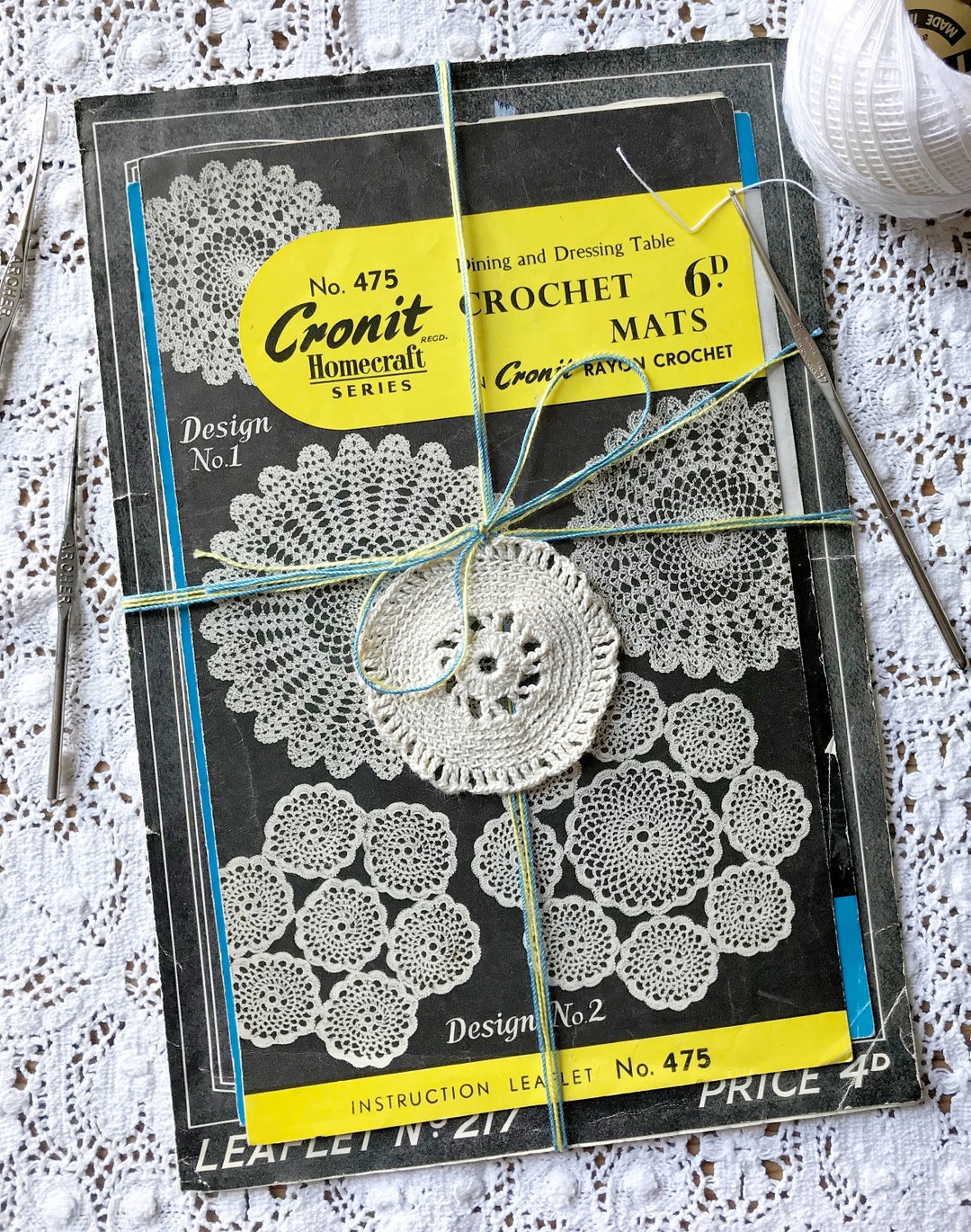 Trio of Vintage Crochet Patterns * Filet Crochet * Flower Basket ...
