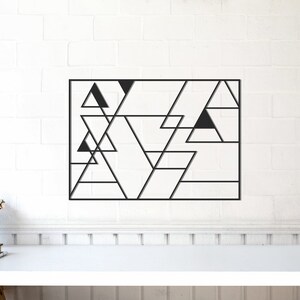 Triangle Geometric Metal Wall Decor Geometric Wall Hanging - Etsy