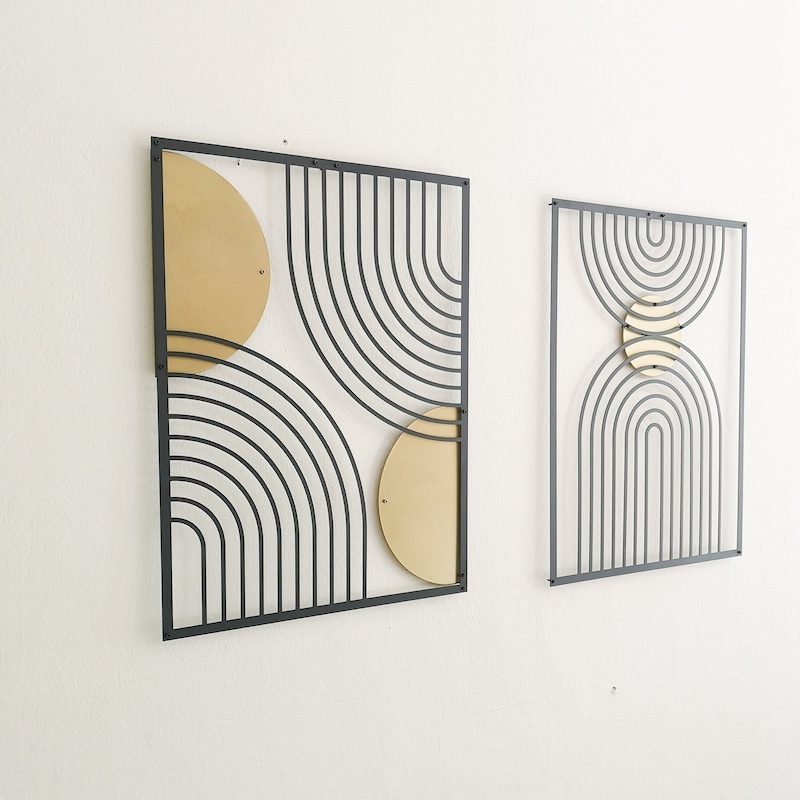 Geometric Metal Wall Art - Etsy